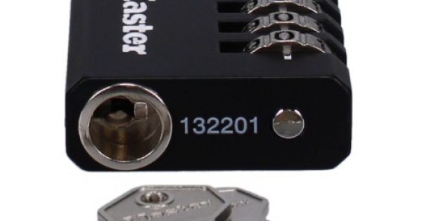 Master Lock 7641 40mm Indoor 4 Wheel Combination Lock c/w Override Key