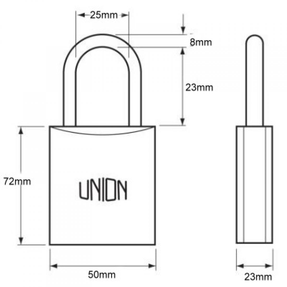 Union 1K42 AVA Brass Open Shackle Padlock