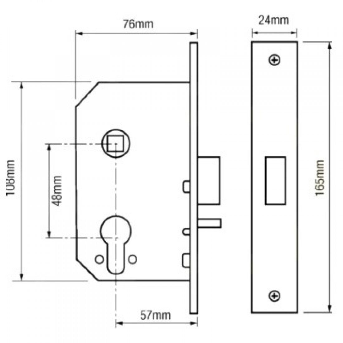 Briton 389.N Push Pad Emergency Exit Mortice Nightlatch