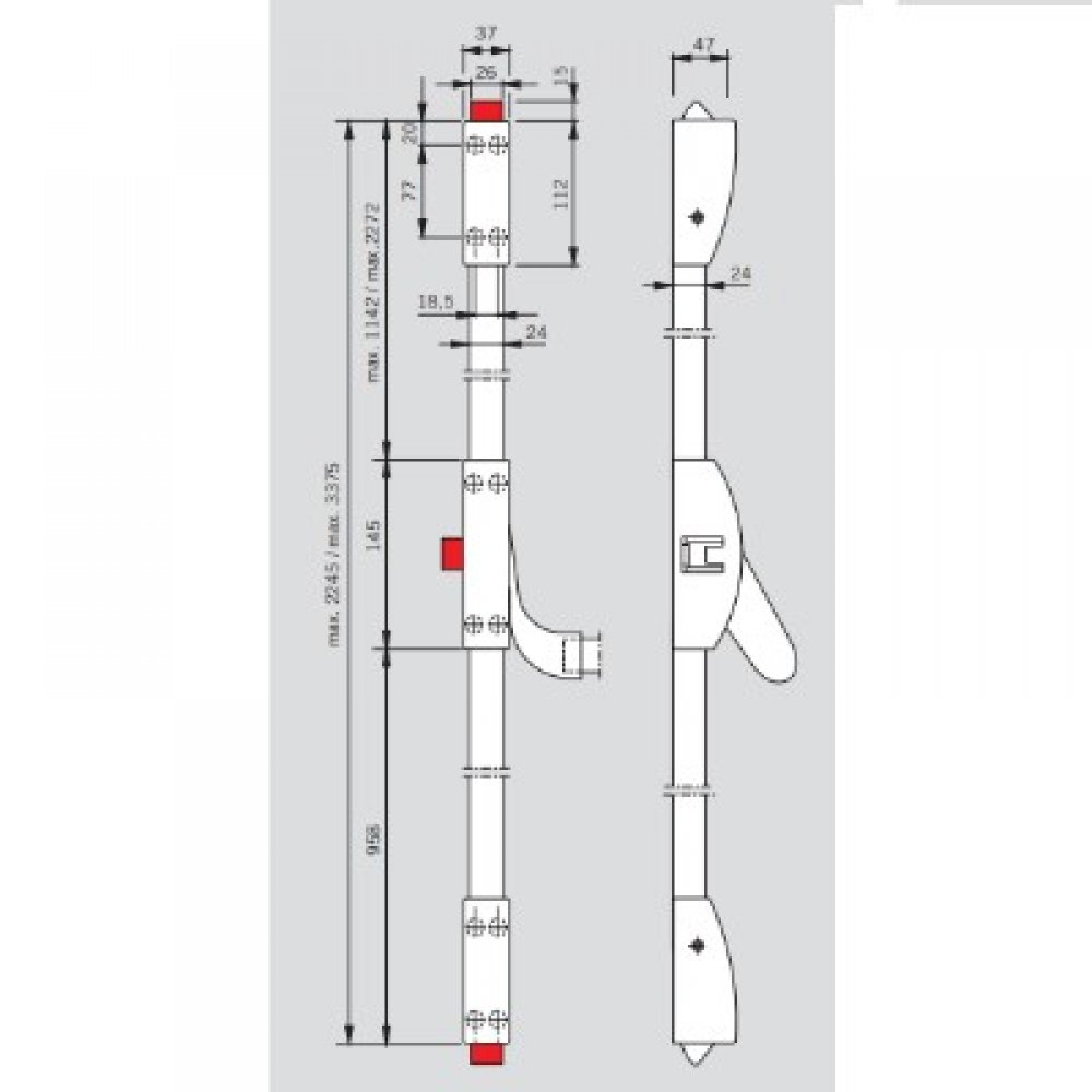 Dorma PHA 3 Point Antithrust Panic Latch