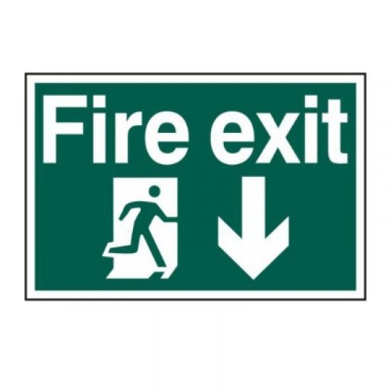 Centurion Fire Exit Image With Arrow Pointing Down Sign