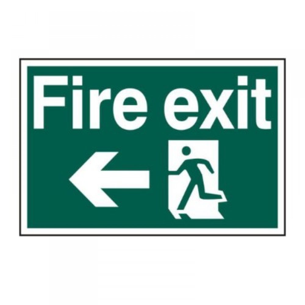 Fire Exit Image With Arrow Pointing Left Sign