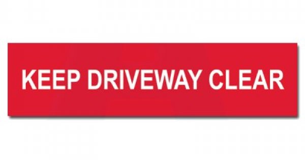 "Keep Driveway Clear" Sign 200mm x 50mm