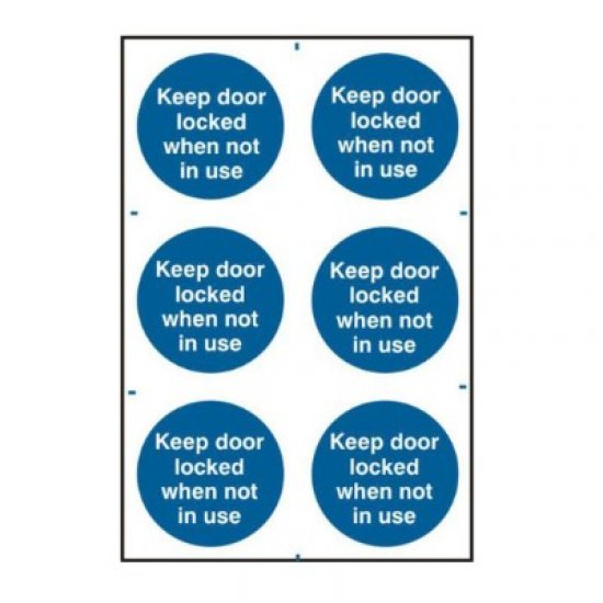 Keep Door Locked When Not In Use Sign