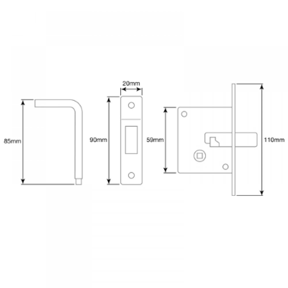 Mortice Budget Lock with Key