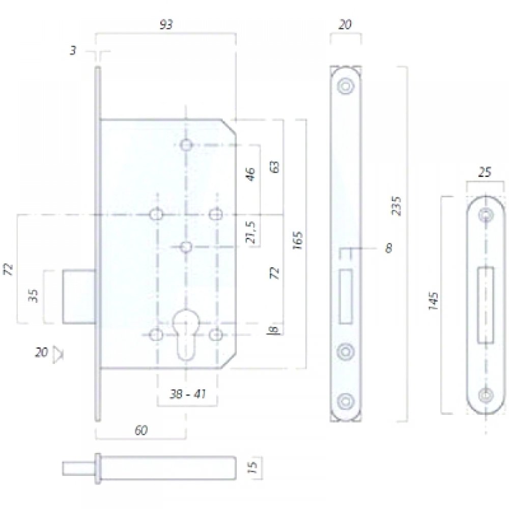 Asec DIN Euro Deadcase