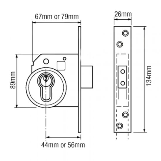Era British Standard Euro Thumbturn Egress Mortice lock