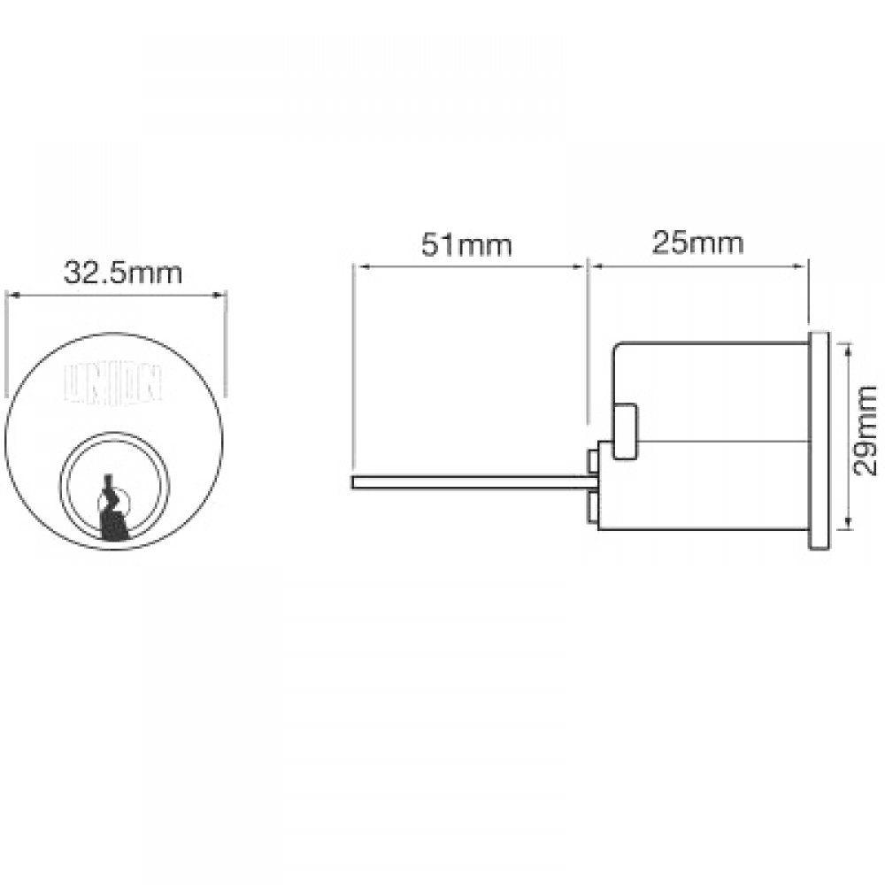 Union 1 x 1 Rim Cylinder