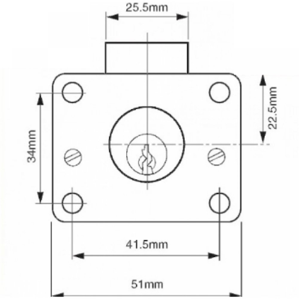 Union 4010 Cylinder Drawer Lock