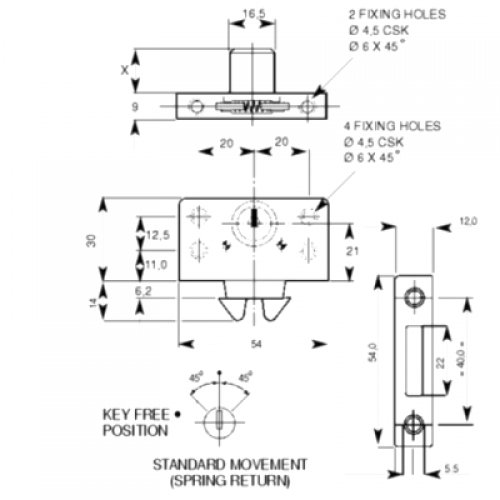 Sliding Door Lock - Push Lock