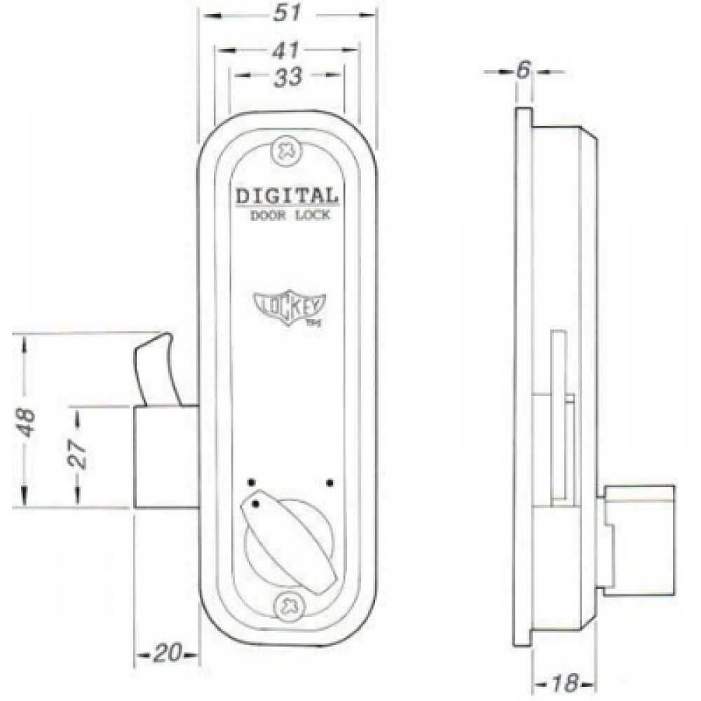 Rim Hook bolt Digital Lock For Sliding Doors