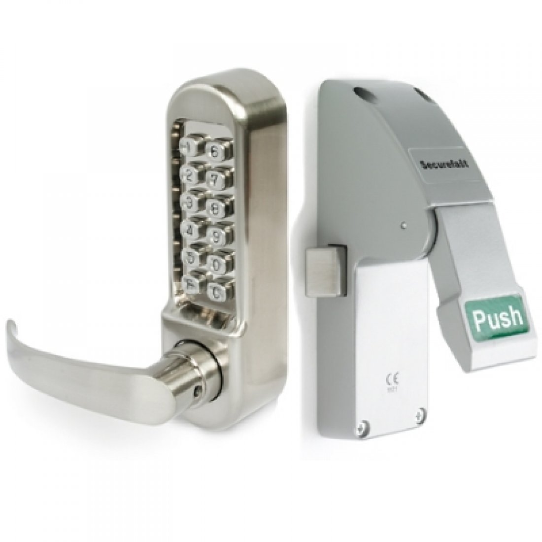 Emergency Push Pad Latch with External Digital Lever Keypad