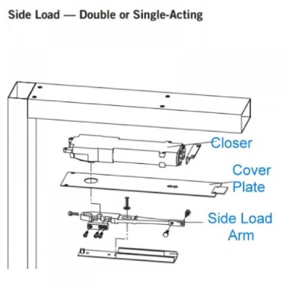 Transom Door Closer with Pivot and Arm
