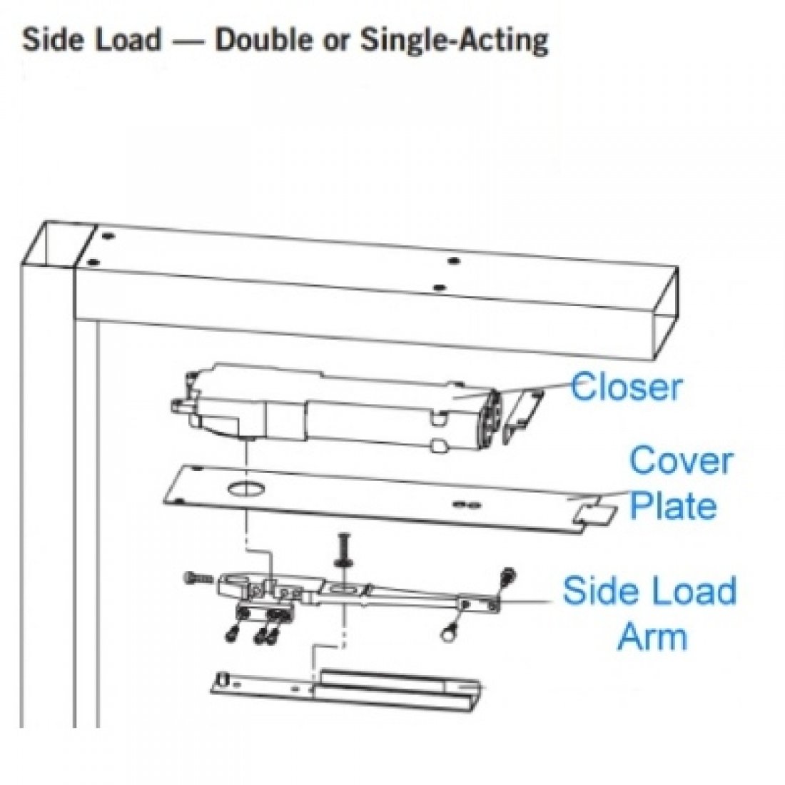 Transom Door Closer with Pivot and Arm