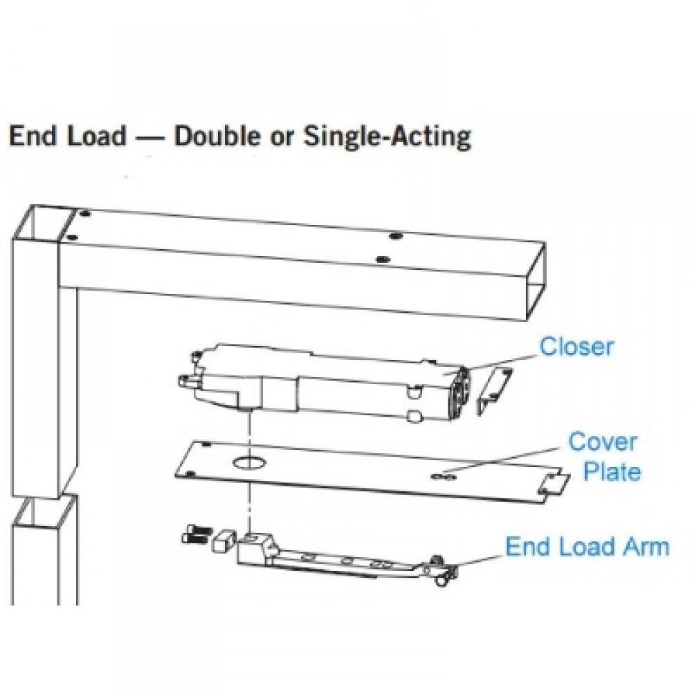 Transom Door Closer with Pivot and Arm