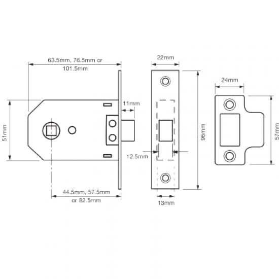Union 2642 Mortice Latch