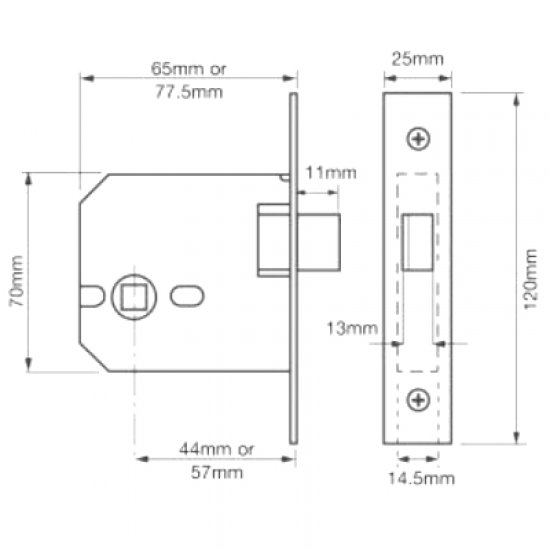 Union 2677 Mortice Latch