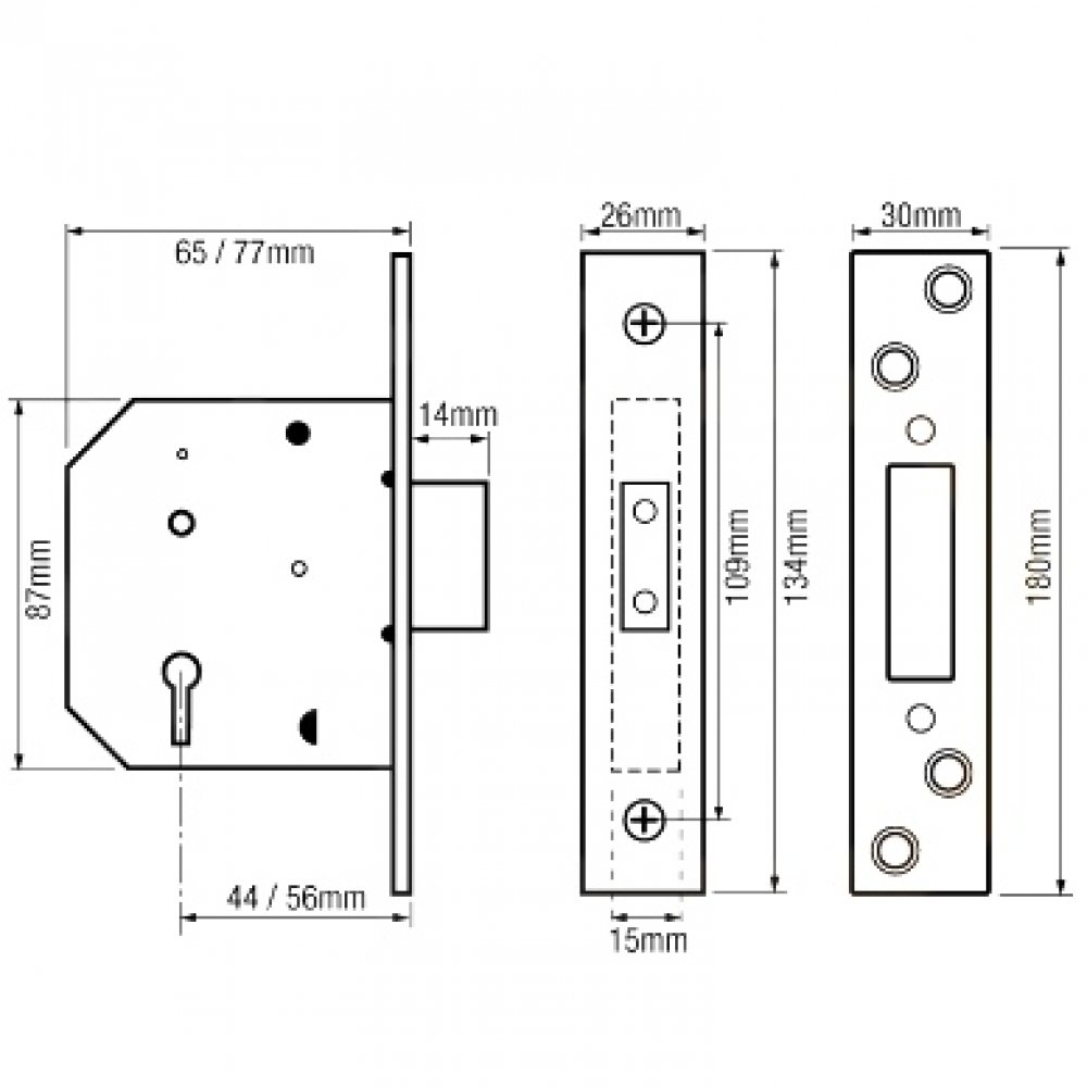 Era Viscount Five Lever Contract Mortice Deadlock