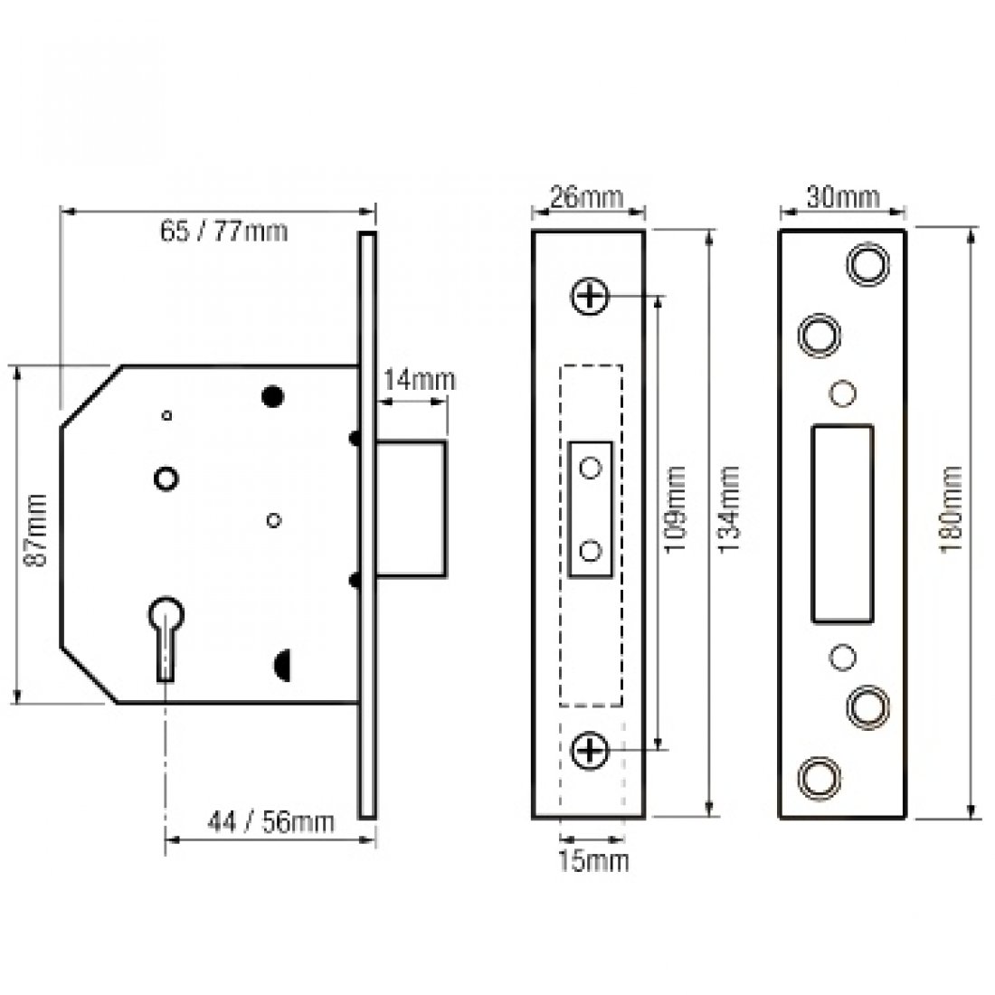 Era Viscount Five Lever Contract Mortice Deadlock