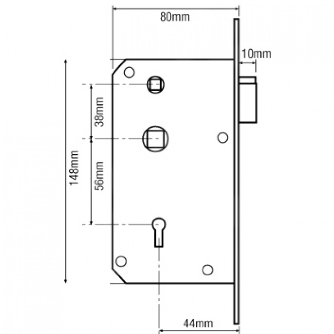 Chubb Union 3R35 Upright Five Detainer Mortice Locking Latch