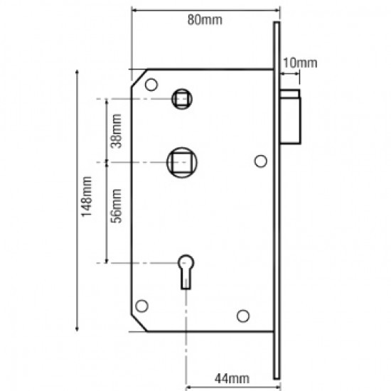 Chubb Union 3R35 Upright Five Detainer Mortice Locking Latch