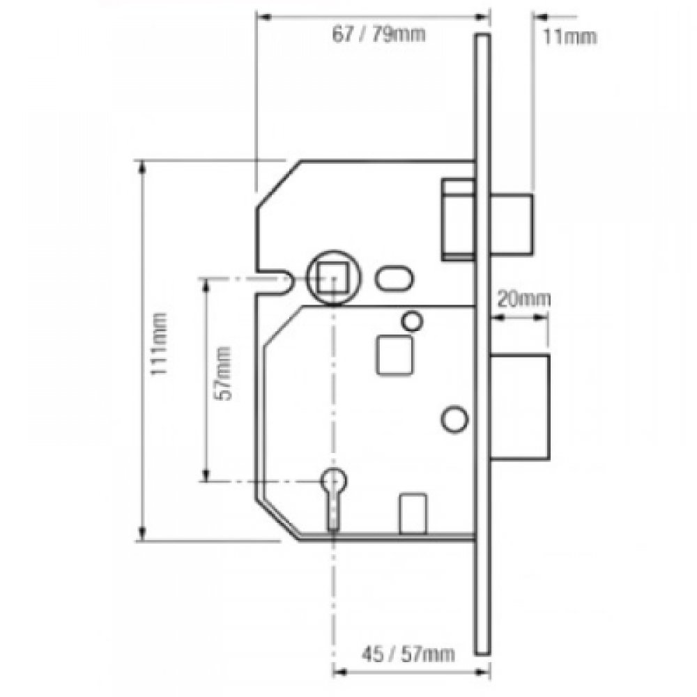 Union 2234E 5 Lever BS3621:2007 Mortice Sash Lock