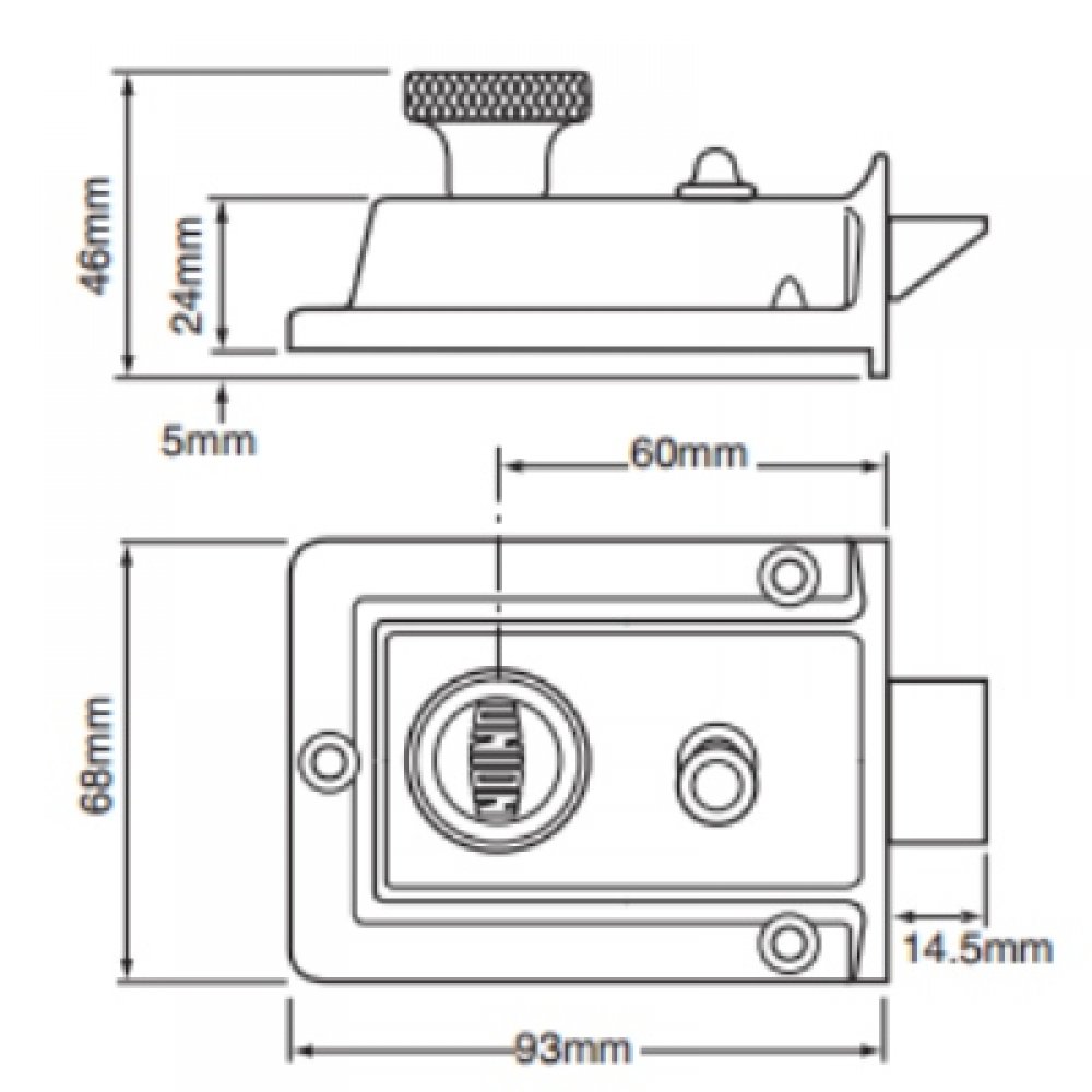 Union 1022 Traditional Cylinder Night Latch