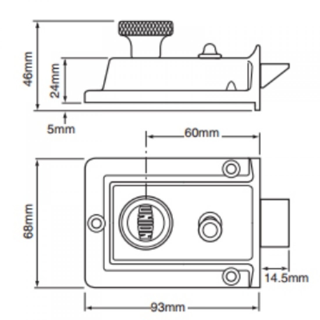 Union 1022 Traditional Cylinder Night Latch