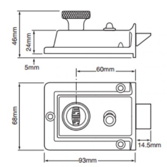 Union 1022 Traditional Cylinder Night Latch