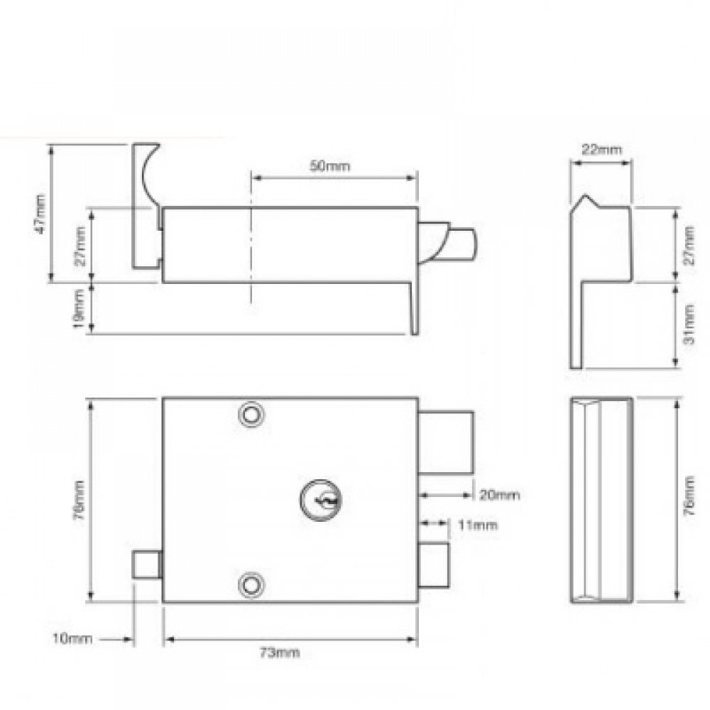Union 1334 50mm Drawback Lock