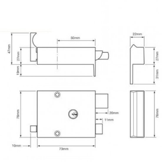 Union 1334 50mm Drawback Lock