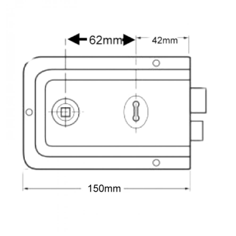 Asec 1 Lever Double Handed Flanged Rimlock 150mm