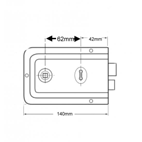 Asec 1 Lever Double Handed Rimlock 140mm