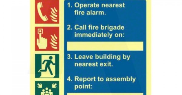 Photo luminescent Fire Safety Signs