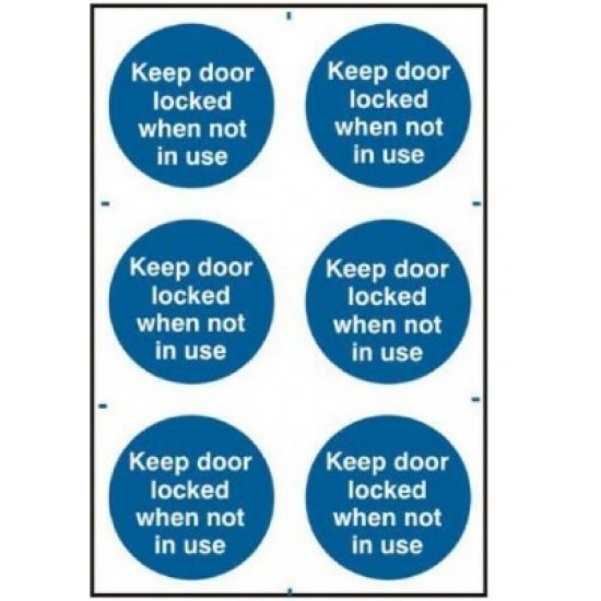 Keep Door Locked When Not In Use Sign