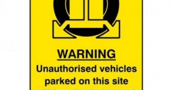 Warning Unauthorised Vehicle Will Be Wheel Clamp Sign