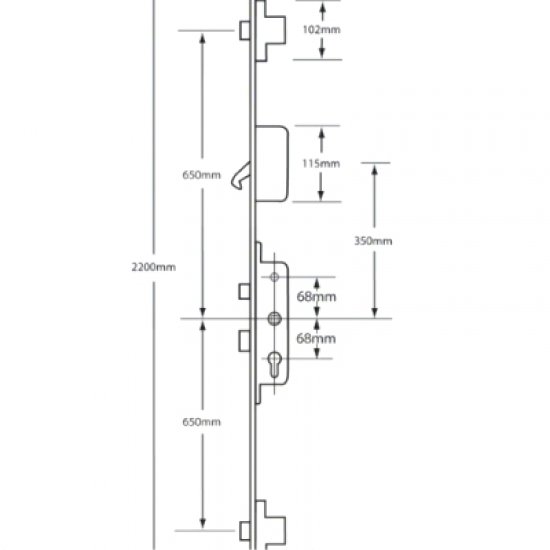 Fullex Lever Operated Latch Deadbolt Split Spindle 2 Dead Bolt 1 Hook