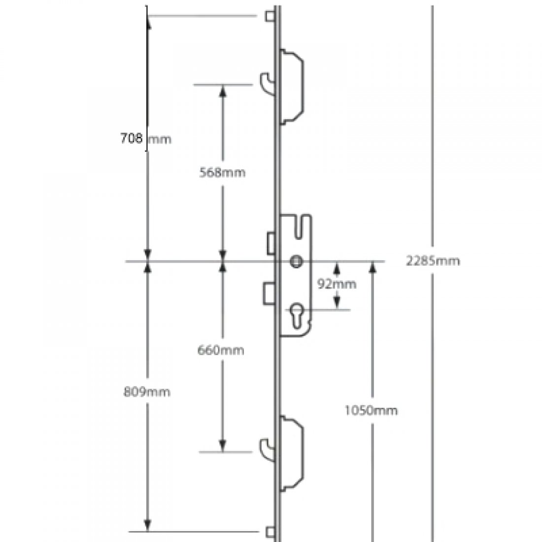 GU Europa 2 Hook 2 Roller Latch and Deadbolt Multipoint Lock