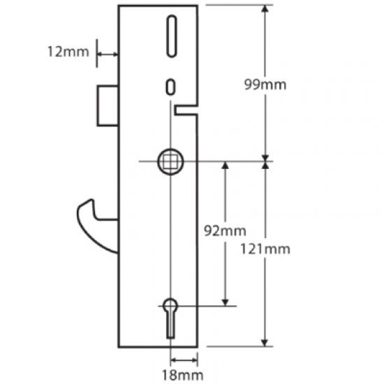 Era Vectis Lever Operated Latch & Hookbolt Split Spindle Centre Case