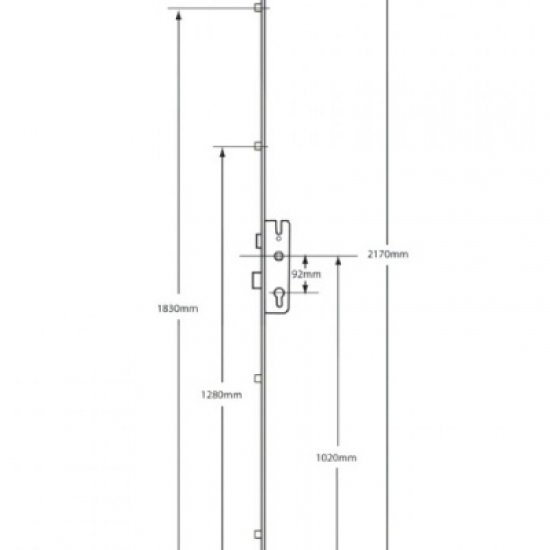 KFV Key Operated 4 Roller Latch and Deadbolt