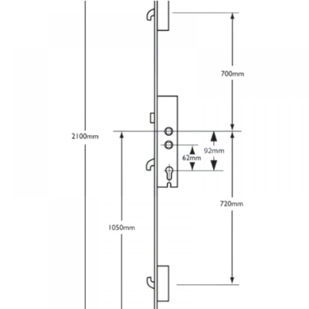 Safeware 3 Lever Operated Latch Hook Twin Spindle 2 Hooks