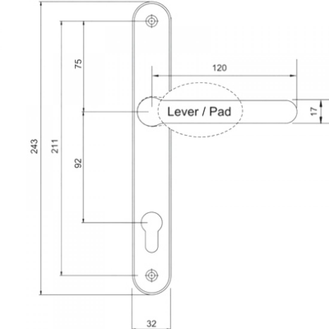 Fab & Fix 92PZ Lever Pad Upvc Furniture Ashford