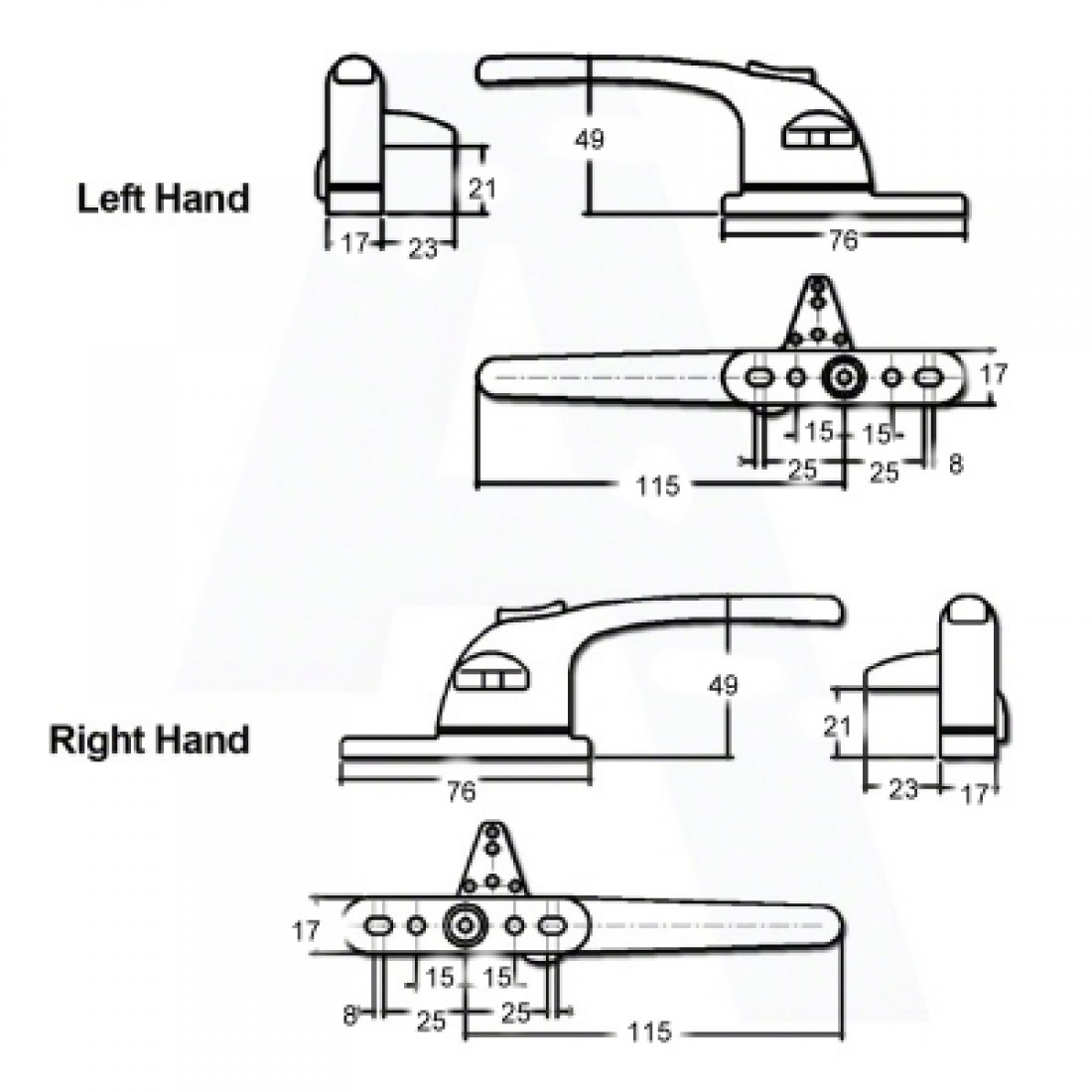 Adjustable Cockspur Window Handle