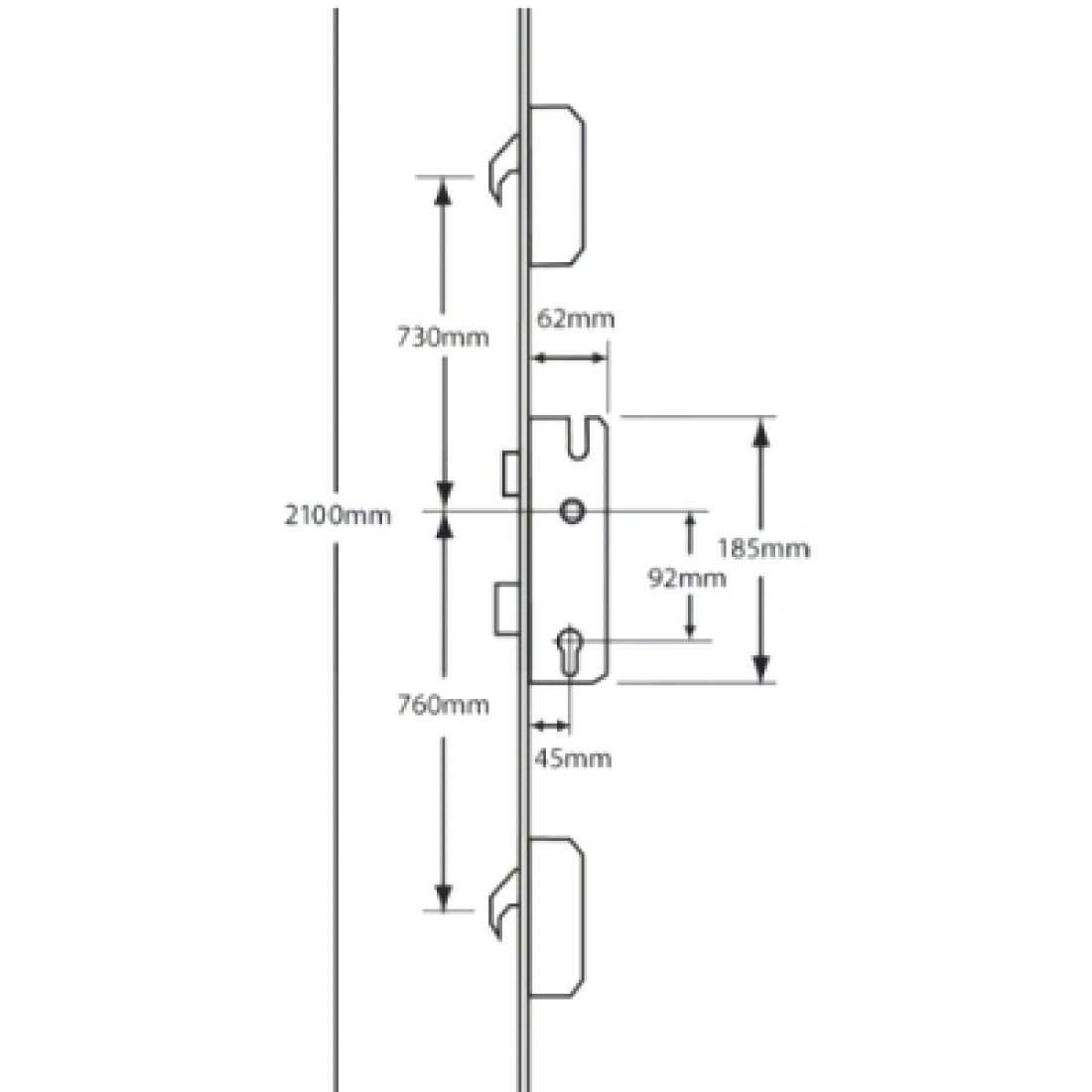Winkhaus Cobra 2 Hook Deadbolt and Latch,Split Spindle Operation