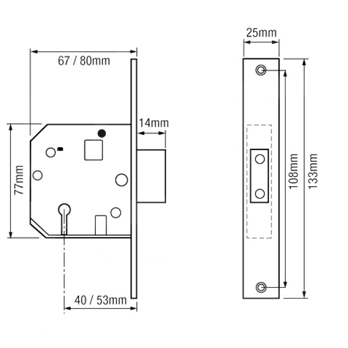 Chubb/Union 3G114 Five Lever Mortice Deadlock